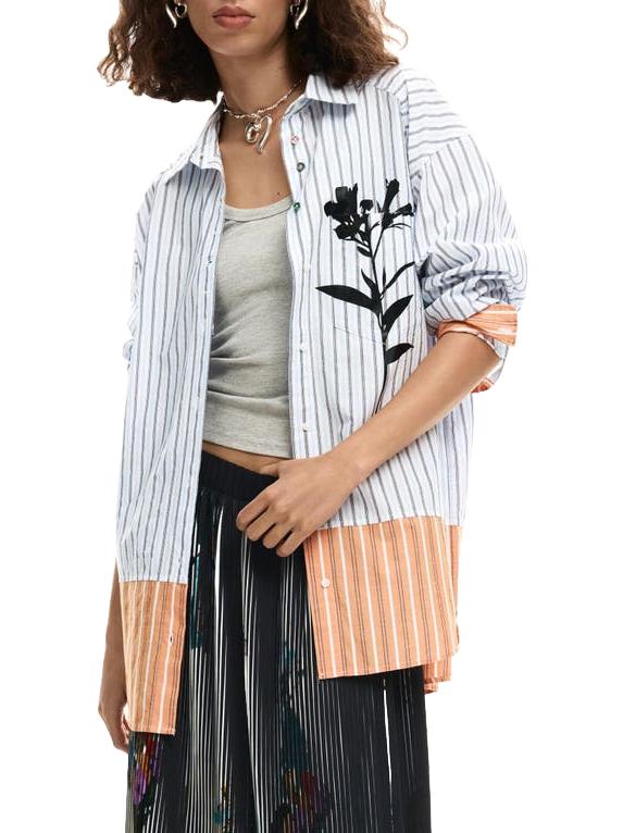 DESIGUAL Floral & Striped Shirt